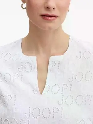 JOOP! Beljana Broderie Anglaise Logo Print Top