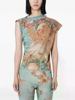 VIVIENNE WESTWOOD Sleeveless Top With Artistic Print - Blue
