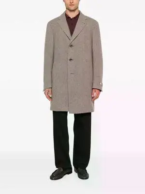 Canali Single-breasted Notched-lapel Wool Coat