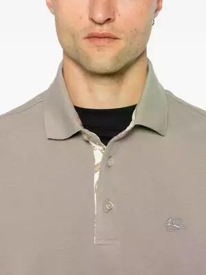 Etro Pegaso-embroidered Long-sleeve Polo Shirt
