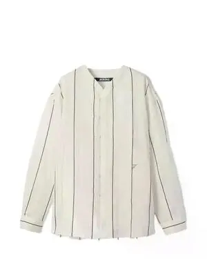 Jacquemus Vertical-stripe Collarless Shirt