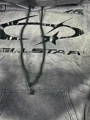 HELLSTAR Logo-print Acid-wash Hoodie