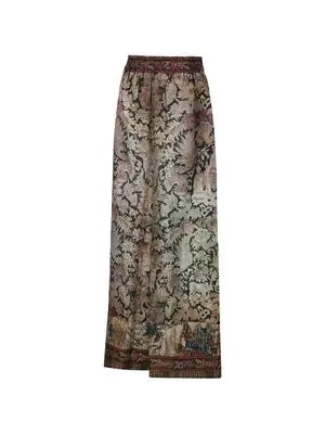 PIERRE-LOUIS MASCIA Aloes Patterned Jacquard Palazzo Pants - Gold