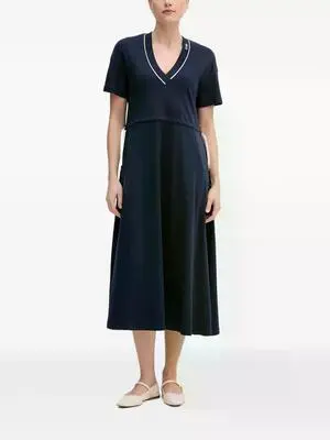 JOOP! Drawstring Midi Dress With V-neck And Short Sleeves