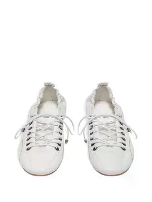 Bernardo Lace-up Billie Ballet Flats - White