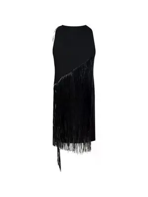 Sportmax Sleeveless V-neck Mini Dress With Fringe Trim