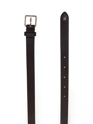 Max Mara Leather Belt With Logo-engraved Buckle