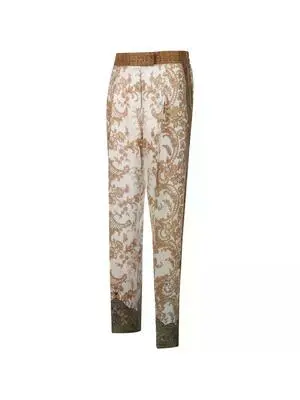 PIERRE-LOUIS MASCIA Baroque Print Tapered Trousers - Neutrals