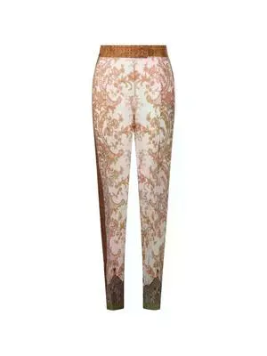 PIERRE-LOUIS MASCIA Baroque Print Tapered Trousers - Neutrals