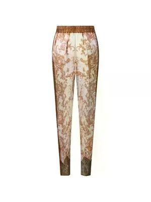 PIERRE-LOUIS MASCIA Baroque Print Tapered Trousers - Neutrals