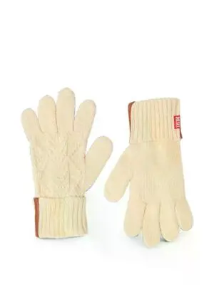 DIESEL® Knitted Gloves In Wool And Cotton - Neutrals