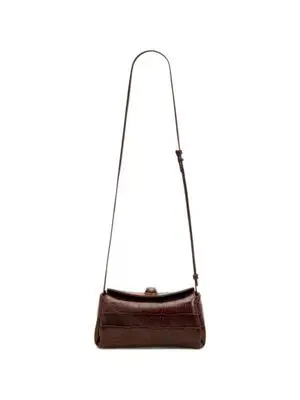 AMI Paris Mini Crocodile-embossed Leather Bag