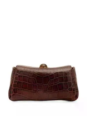 AMI Paris Mini Crocodile-embossed Leather Bag