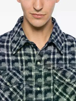 GOD'S TRUE CASHMERE Shibori Plaid Cashmere Shirt