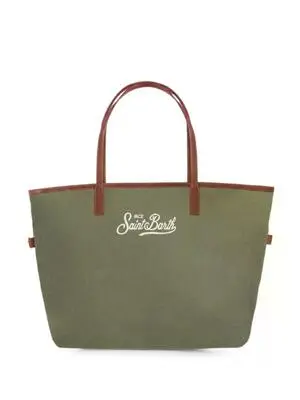 MC2 SAINT BARTH Logo Embroidered Tote Bag - Green