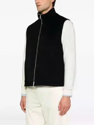 LARDINI Felted Zip-up Gilet
