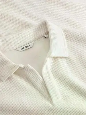 GABBA Gablio Waffle-knit Embroidered-logo Polo Shirt