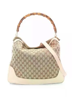 Gucci Diana Bamboo Gg Monogram Shoulder Bag
