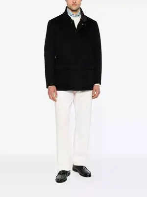 LARDINI Water-resistant Jacket With Leather Trim