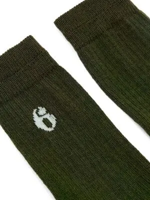 MAISON MARGIELA Ribbed Wool Blend Crew Socks - Green