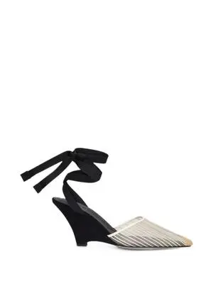 Jacquemus Pointed-toe Wedge Sandals With Ribbon Detail