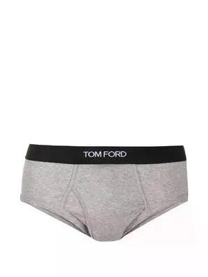 TOM FORD Logo-waistband Briefs - Grey