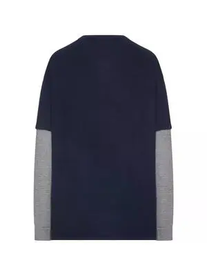 Miu Miu Layered Striped-sleeve Crew Neck Sweater