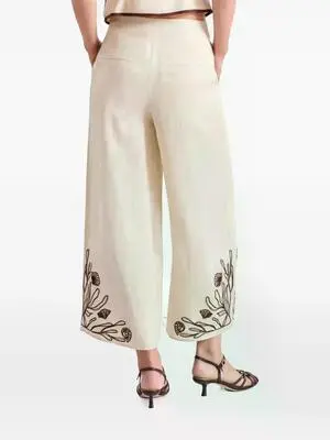 Marella Embroidered Linen Trousers