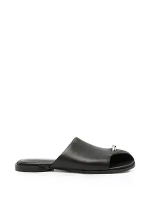 ADRIANNA FERETTI Leather Open-toe Mules