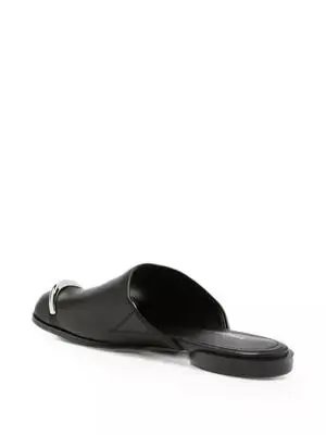 ADRIANNA FERETTI Leather Open-toe Mules