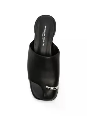 ADRIANNA FERETTI Leather Open-toe Mules