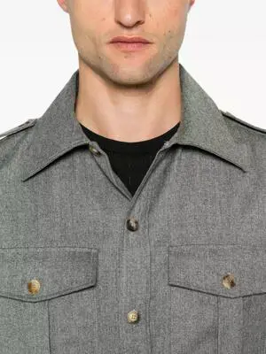 Brunello Cucinelli Epaulette-detail Chest-pocket Shirt