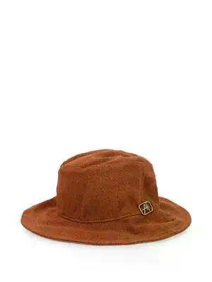 Alberta Ferretti Logo Plaque Wide-brim Bucket Hat - Orange