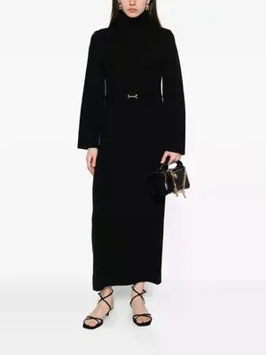 Rixo Ellietta Bit Detail Roll-neck Maxi Dress