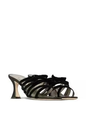 Manolo Blahnik Clementel Bow Detail Sandals - Black