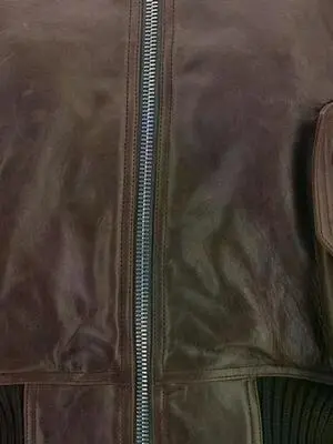 Rick Owens Cropped Leather Bomber Jacket