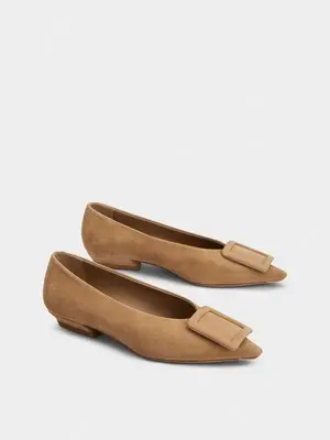ROGER VIVIER Viv' In The City Suede Ballerinas