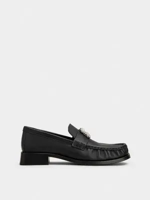 ROGER VIVIER Viv' Rangers Loafers In Leather - Black