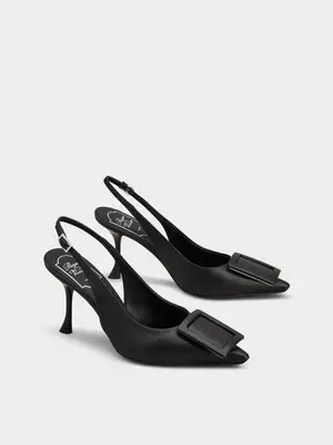 ROGER VIVIER Viv' In The City Slingback Pumps In Leather