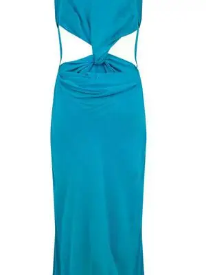 Alberta Ferretti Twist-detail Cut-out Maxi Dress - Blue