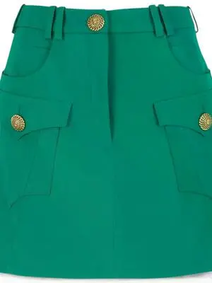Balmain Button-embellished A-line Mini Skirt