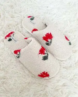 Splendid Cozy Fuzzy Slipper Slide - Cherries
