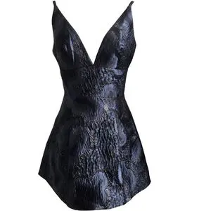 MOV Silver / Black / Blue Jacquard Mini Dress -black & Blue - Silver/black/blue