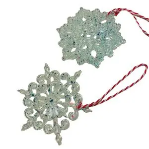 BY SHAX Frozen Snowflake Christmas Ornaments Pair - Blue