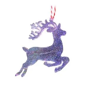 BY SHAX Sparkly Large Reindeer Ornament - Purple
