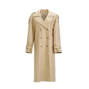 MOV Neutrals Oversized Trench Coat — Lined Vegan Leather With Artistic Wild Print Interior