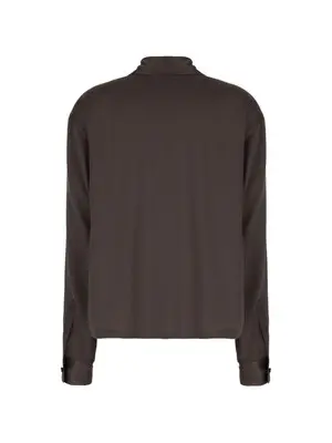 TOM FORD Silk Satin Polo Shirt - Brown