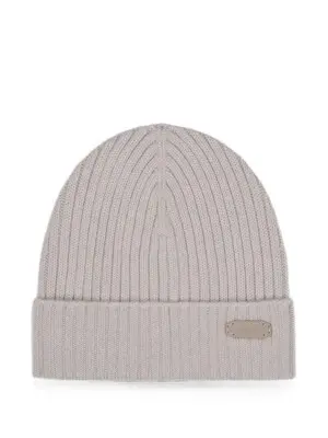 Brioni Ribbed Cashmere Beanie - Beige