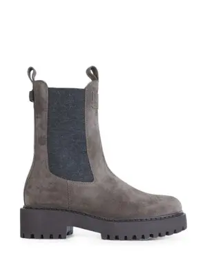Brunello Cucinelli Suede Leather Chelsea Boots