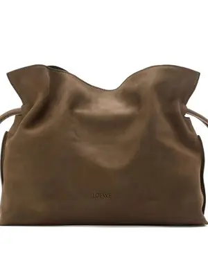 Loewe Flamenco Medium Nabuk Leather Clutch - Brown